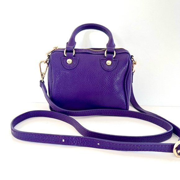 Terzetto | Bags | Terzetto Micro Mini Bag Purple Pebbled Leather Top ...